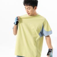 China Men's Color Block Quick Dry Antibacterial Crew Neck T-Shirt, Outdoor Breathable Sports Tee For Fishing Hiking Kayaking Custom OEM ODM for sale