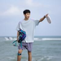 China Custom Men UV Protection Quick Dry Anti-Bacterial Color Block T-Shirt, 34%Cotton 34%Modal 32%Polyester Loose Outdoor Tee For Fishing Surfing for sale