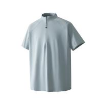 China Custom Men Half Zip Anti-Mite UV Protection Quick Dry Polo Shirt, Loose Outdoor Short Sleeve Top For Fishing Surfing Sports for sale