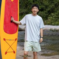 China Custom Men UV Protection Quick Dry Anti-Bacterial Color Block Crew Neck T-Shirt, Loose Outdoor Short Sleeve Top For Fishing Surfing Sports for sale