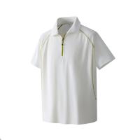 China Custom Men Half Zip Quick Dry Anti-Bacterial Polo Shirt, Loose Stand Collar Outdoor Short Sleeve Top For Fishing Surfing Sports for sale
