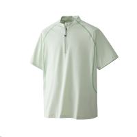 China Custom Men Half Zip Quick Dry Anti-Bacterial Stand Collar Polo Shirt, Loose Outdoor Short Sleeve Top For Fishing Surfing Sports for sale