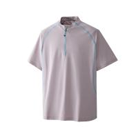 China Custom Men Half Zip Quick Dry Anti-Bacterial Stand Collar Polo Shirt, Loose Outdoor Short Sleeve Top For Fishing Surfing Sports for sale