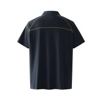 China Custom Men Half Zip Quick Dry Anti-Bacterial Stand Collar Polo Shirt, Loose Outdoor Short Sleeve Top For Fishing Surfing Sports for sale