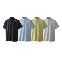 China Summer Outdoor Anti-UV Antibacterial Quick Dry Loose Half-Zip Casual Couple Short Sleeve T-Shirt for sale