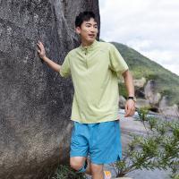 China Summer Outdoor Anti-UV Antibacterial Quick Dry Loose Half-Zip Casual Couple Short Sleeve T-Shirt for sale