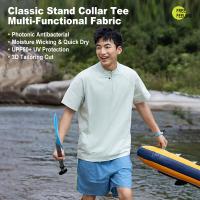 China Summer Outdoor Moisture Wicking Quick Dry Sun Protection Versatile Hiking Trekking Stand Collar Couple Short Sleeve T-Shirt for sale