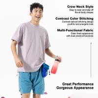 China Summer Outdoor Sun Protection Moisture Wicking Quick Dry Color Block Stitched Loose Fit Couple Sports Short Sleeve T-Shirt for sale