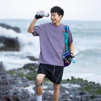 China Summer Cool Breathable Moisture Wicking Quick Dry Antibacterial Solid Color Running Sports Couple Short Sleeve T-Shirt for sale