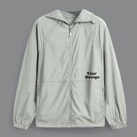 China Custom UPF 50+ UV Protection Jacket 63% Polyester 37% Nylon Lightweight Windproof Sun Protection Hoodie Outdoor Custom Logo Skin Coat for sale