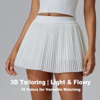 China Women's Sports Skirt Tennis Skirt Summer Yoga Skirt High Waist Solid Color Fitness Pleated Skirt Lulu Style Tennis Skirt for sale
