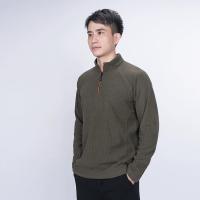 China Men's 1/4 Zip Fleece Long Sleeve Top, 100% Polyester Thermal Waffle Knit Pullover, Outdoor Warm Quarter Zip Stand Collar Performance Shirt for sale