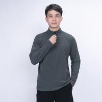China Men's 1/4 Zip Fleece Long Sleeve Top, 100% Polyester Thermal Waffle Knit Pullover, Outdoor Warm Quarter Zip Stand Collar Performance Shirt for sale