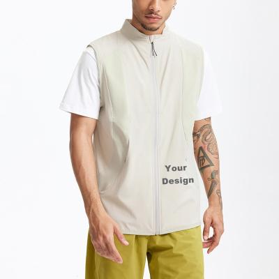 China Custom Men Cycling Windproof Sleeveless Vest, Lightweight Water Repellent Outdoor Running Gilet OEM ODM for sale