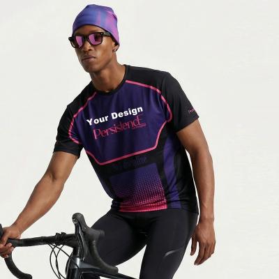China Custom Quick Dry Mesh Cycling T Shirts Breathable Sports Running Tee Custom Logo OEM ODM for sale