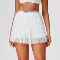 China Women High Waist Double Layer Mesh Pleated Tennis Skorts Quick Dry Liner Sports Skirt for Yoga Running Fitness for sale