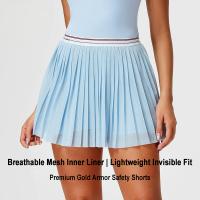 China Women High Waist Double Layer Mesh Pleated Tennis Skorts Quick Dry Liner Sports Skirt for Yoga Running Fitness for sale