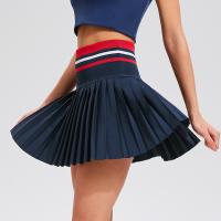 China Women High Waist Pleated Tennis Skort Quick Dry Color Block Anti Walkout Running Badminton Fitness Sports Skirt for sale
