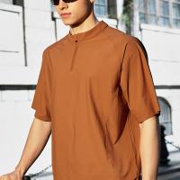 China Men's Half Zip Raglan Cycling T-Shirt, Quick Dry Ice Feel Nylon Spandex Athletic Top, OEM Custom Logo & Private Label Service Available for sale