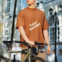 China Men's Half Zip Raglan Cycling T-Shirt, Quick Dry Ice Feel Nylon Spandex Athletic Top, OEM Custom Logo & Private Label Service Available for sale