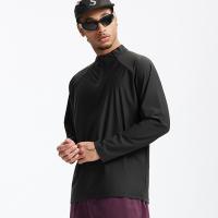 China Men Long Sleeve Half Zip Raglan Cycling Top, Ice Cool Quick Dry Nylon Spandex Sport Tee, Custom Logo & Private Label OEM for sale