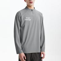 China Men Long Sleeve Half Zip Raglan Cycling Top, Ice Cool Quick Dry Nylon Spandex Sport Tee, Custom Logo & Private Label OEM for sale