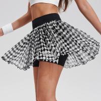 China Plaid Tennis Skirt For Women Anti-Chafing Lightweight Breathable Mesh Sports Skort Running Badminton Fitness Skirt for sale