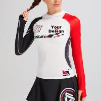 China Women Hooded Long Sleeve Running T-Shirt, Color Block Quick Dry Athletic Top With Thumb Holes, OEM Custom Logo & Private Label for sale