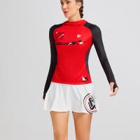 China Women Hooded Long Sleeve Running T-Shirt, Color Block Quick Dry Athletic Top With Thumb Holes, OEM Custom Logo & Private Label for sale