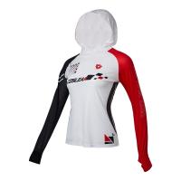 China Women Hooded Long Sleeve Running T-Shirt, Color Block Quick Dry Athletic Top With Thumb Holes, OEM Custom Logo & Private Label for sale