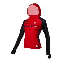 China Women Hooded Long Sleeve Running T-Shirt, Color Block Quick Dry Athletic Top With Thumb Holes, OEM Custom Logo & Private Label for sale