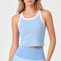 China Women Retro Integrated Sports Bra With Built-In Pads Shockproof Running Yoga Top For Tennis Outdoor Wear for sale