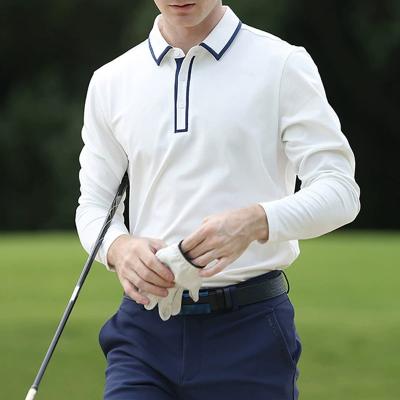 China Men's Long Sleeve Golf Polo Shirts Winter Collared Simple Golf Casual Tops For Men for sale