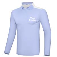 China Men's High Stretch Polyester Spandex Golf Long Sleeve Top OEM Custom Sport Apparel for sale