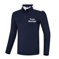 China Men's High Stretch Polyester Spandex Golf Long Sleeve Top OEM Custom Sport Apparel for sale