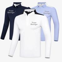China Men's High Stretch Polyester Spandex Golf Long Sleeve Top OEM Custom Sport Apparel for sale