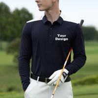 China Men's High Stretch Polyester Spandex Golf Long Sleeve Top OEM Custom Sport Apparel for sale