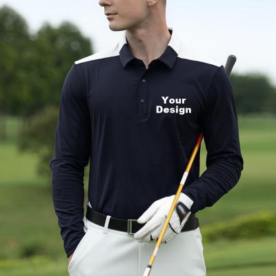 China Men's High Stretch Polyester Spandex Golf Long Sleeve Top OEM Custom Sport Apparel for sale