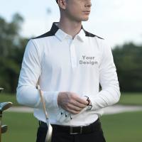 China Men's High Stretch Polyester Spandex Golf Long Sleeve Top OEM Custom Sport Apparel for sale