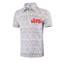 China Men's High Stretch Thin Printed Golf Short Sleeve T-Shirt Moisture Wicking 3A Antibacterial UV Cool Sport Tee for sale