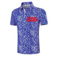 China Men's High Stretch Thin Printed Golf Short Sleeve T-Shirt Moisture Wicking 3A Antibacterial UV Cool Sport Tee for sale