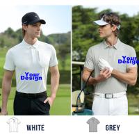 China Custom Logo Men Pickleball Knit Polo Shirts Quick Dry Short Sleeve Golf Sport T Shirts for sale