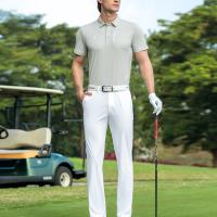 China Custom Logo Men Pickleball Knit Polo Shirts Quick Dry Short Sleeve Golf Sport T Shirts for sale
