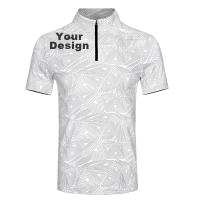 China Men's Quick Dry Golf T-Shirt Custom Logo 92% Polyester 8% Spandex Short Sleeve Athletic Golf Top for Outdoor Sports for sale