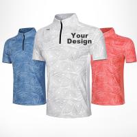 China Men's Quick Dry Golf T-Shirt Custom Logo 92% Polyester 8% Spandex Short Sleeve Athletic Golf Top for Outdoor Sports for sale