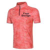 China Men's Quick Dry Golf T-Shirt Custom Logo 92% Polyester 8% Spandex Short Sleeve Athletic Golf Top for Outdoor Sports for sale