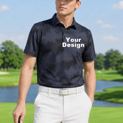China Custom Logo Men's High Stretch Golf Polo Shirt YF914, 92% Polyester 8% Spandex Quick Dry Short Sleeve Sports Top for sale