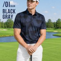 China Custom Logo Men's High Stretch Golf Polo Shirt YF914, 92% Polyester 8% Spandex Quick Dry Short Sleeve Sports Top for sale
