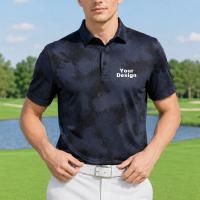 China Custom Logo Men's High Stretch Golf Polo Shirt YF914, 92% Polyester 8% Spandex Quick Dry Short Sleeve Sports Top for sale