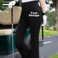 China Women's Micro Flare Golf Pants with Slit Hem, Quick Dry Nylon Spandex Stretch Golf Trousers For Ladies for sale